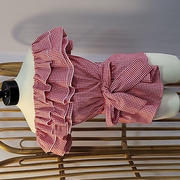 Who What Wear | Tops | Who What Wear Red White Gingham Ruffle Tie Waist ...